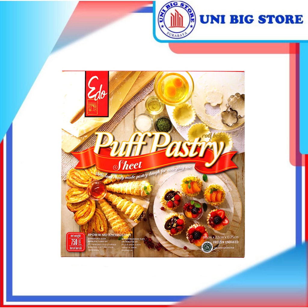 Jual EDO Puff Pastry Sheet / Kulit Pastry 750 gr | Shopee Indonesia