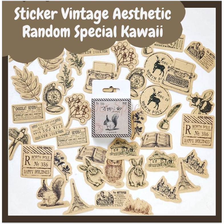 Jual Sticker Vintage Aesthetic Stiker Estetik Kawaii Sticker Planner ...
