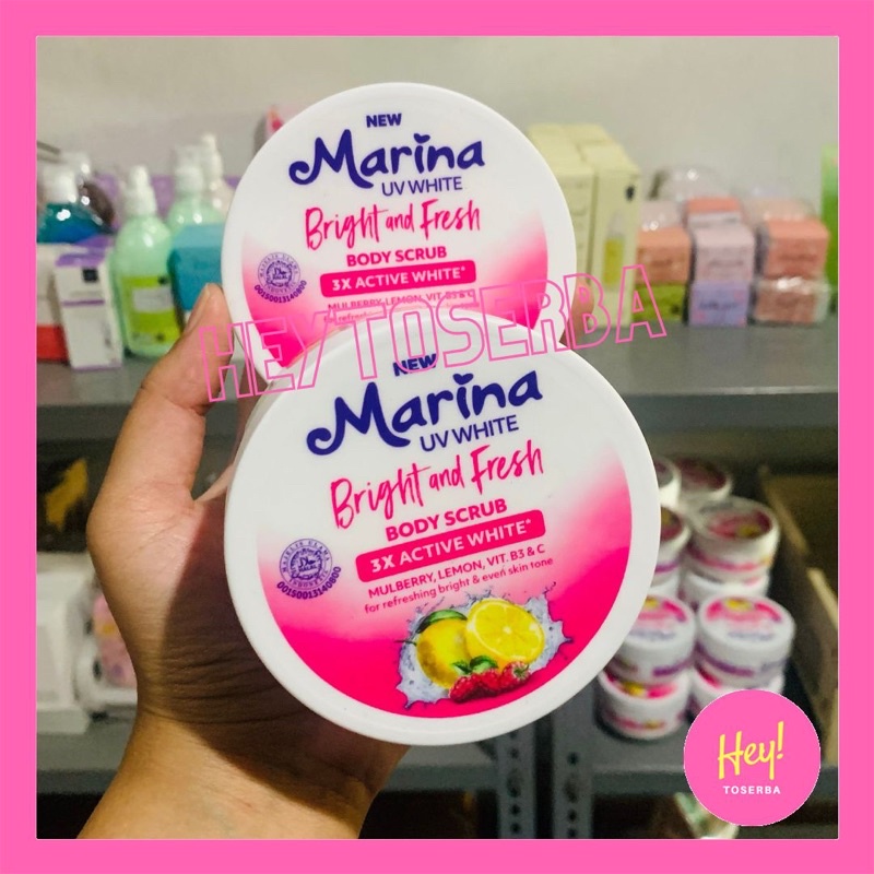 Jual Marina UV White Bright & Fresh Body Scrub 100ml (NEW PACKAGING ...