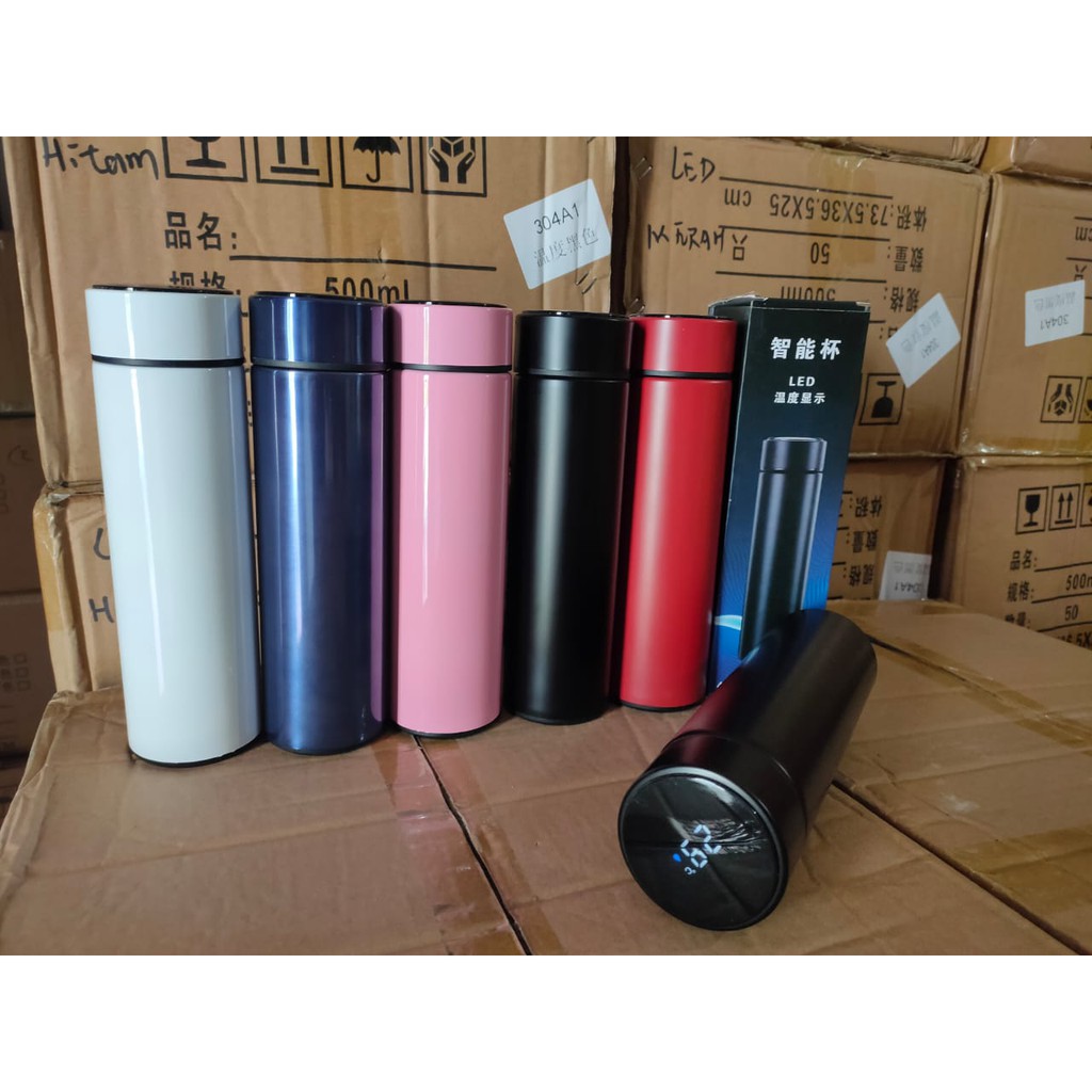 Jual Termos LED stainless stell vacuum flask temperature thermos tempat ...