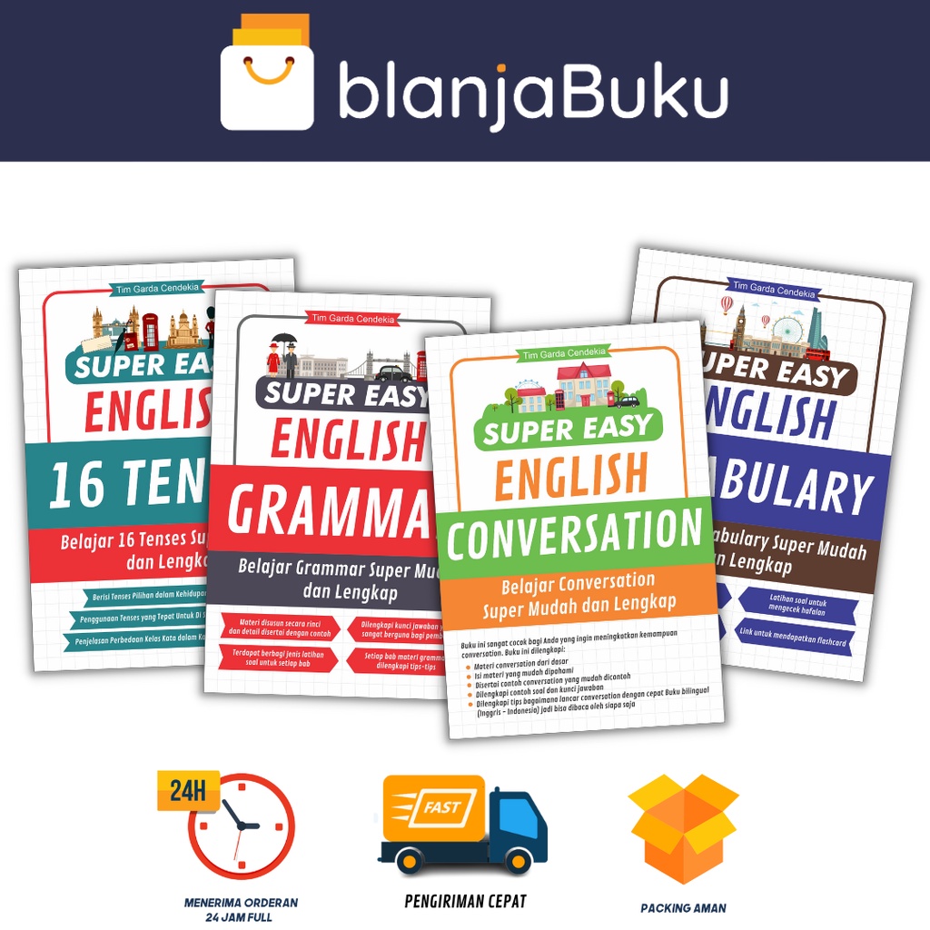 Jual BUKU BAHASA INGGRIS | SUPER EASY ENGLISH GRAMMAR - VOCABULARY - 16 ...