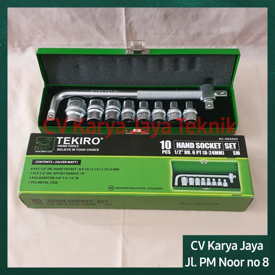 Jual Kunci Sok Set 10 pc 6PT Tekiro / Hand Socket 10 pc 1/2" [8-24]MM Besi | Shopee Indonesia