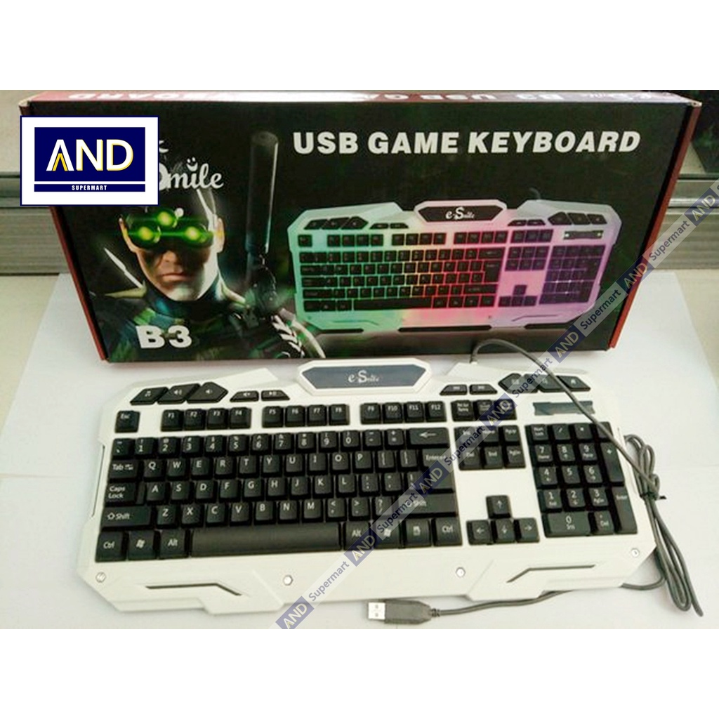 Jual E-Smile USB Game Keyboard B3 (Gaming Keyboard with Light) | Shopee ...