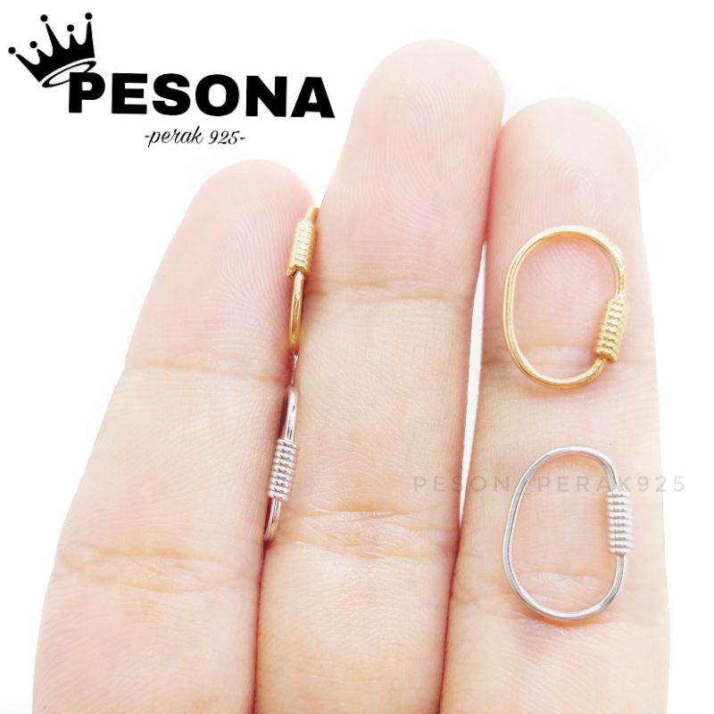 Jual ANTING KAIT ANAK/DEWASA PERAK ASLI 925 LAPIS EMAS-MODEL KENIP SPIRAL-PERHIASAN PERAK ANAK ...