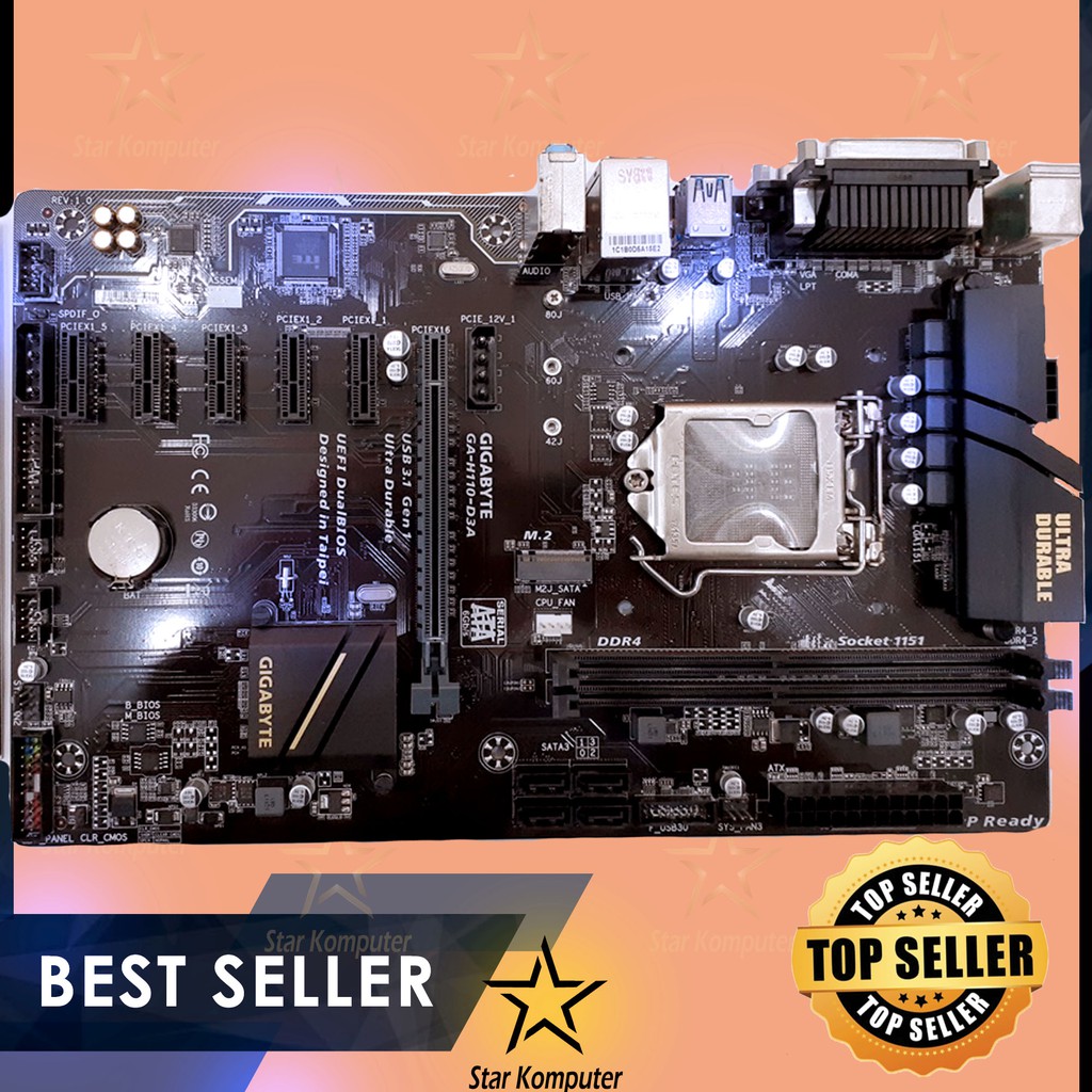 MOTHERBOARD GIGABYTE GA H110 D3A SOCKET LGA 1151 | Shopee Indonesia