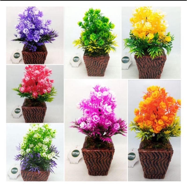 Jual Bonsai Bunga Mini Free Pot Siap Pakai Bonsa Bunga Artifisial ...