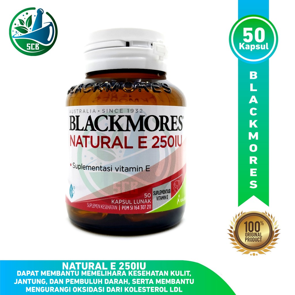 Blackmores Natural E 250 IU / Multivitamin E - Isi 50 Kapsul | pgmall