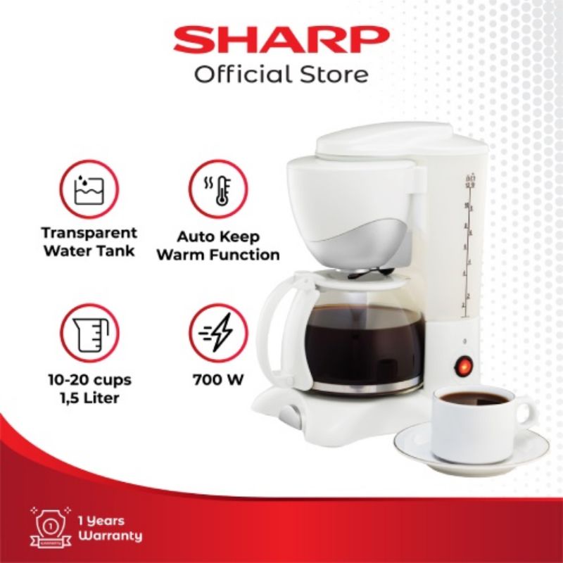 Jual SHARP Coffe Maker HM-80L(W) / Mesin Pembuat Kopi Listrik 1.5Liter ...