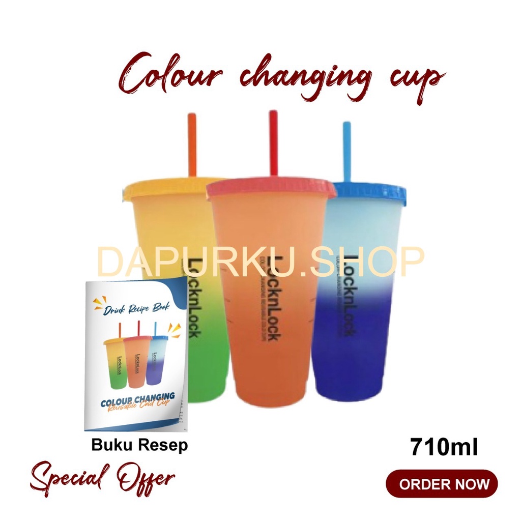 Jual LOCKNLOCK COLOUR CHANGING CUP REUSABLE COLD CUPS 710ml - HAP656S3 | Shopee Indonesia