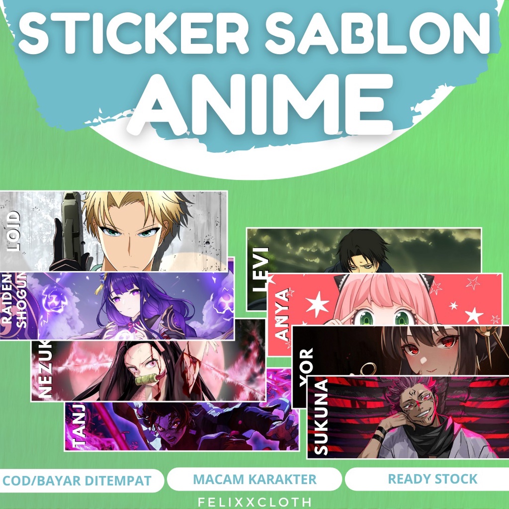 Jual Stiker sablon anime tinggal gosok 2 Sticker Sablon Anime DTF ...