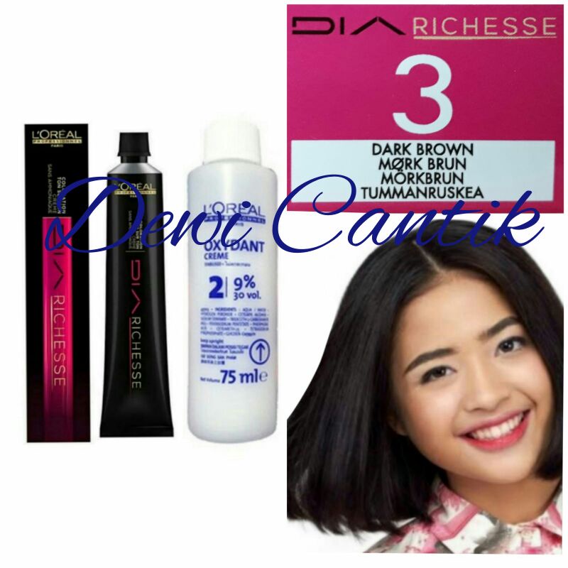 Jual LOREAL DIARICHESSE NO. 3 DARK BROWN TONING RAMBUT DAN OXYDANT ...