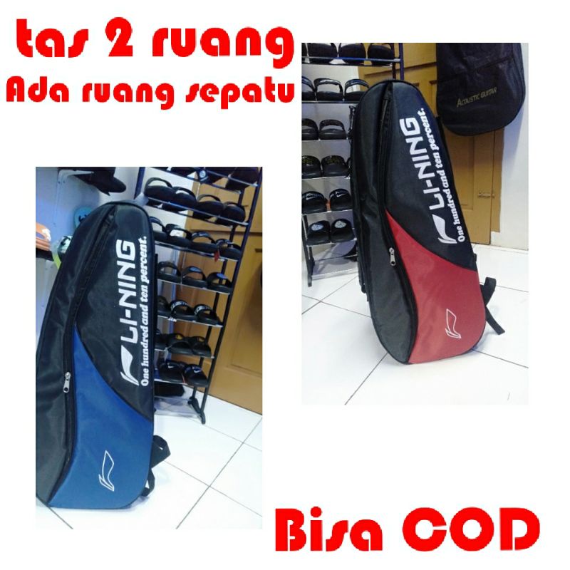 Jual Tas Badminton/raket LI-NING dua ruang | Shopee Indonesia