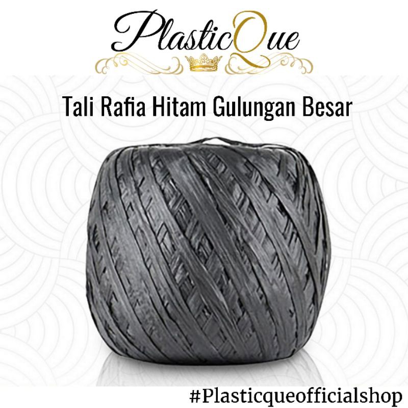 Jual TALI RAFIA ROLL 1 KG 1KG WARNA HITAM GULUNGAN BESAR FULL JAHIT ...