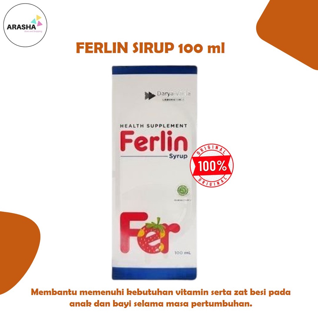 Jual FERLIN SIRUP 100 ML Suplemen Vitamin Zat Besi Untuk Pertumbuhan ...