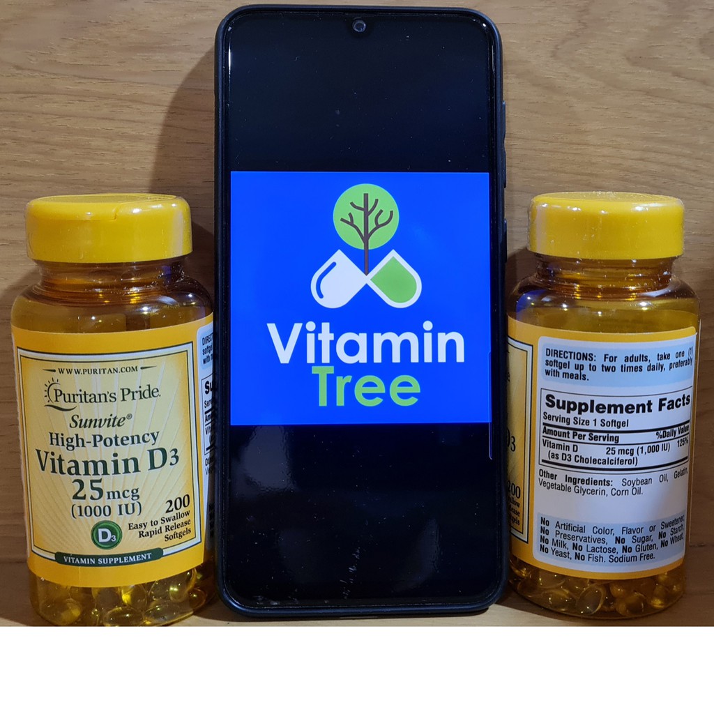 Jual Puritan's Pride Vitamin D3 1000 IU - 200 Softgels Puritan D3 1000IU | Shopee Indonesia