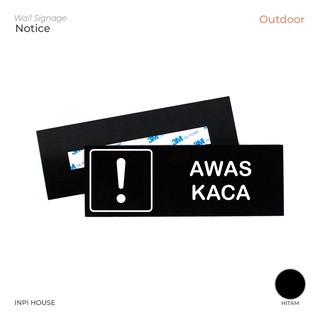 Jual sign board awas kaca - logo akrilik - logo awas kaca - papan tanda ...