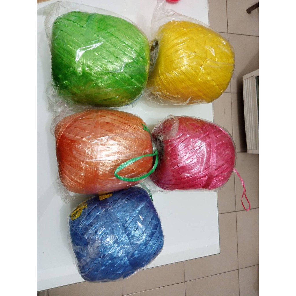 Jual Tali plastik rafia warna warni/Tali Rafiah/Tali Rafia/Tali Plastik ...