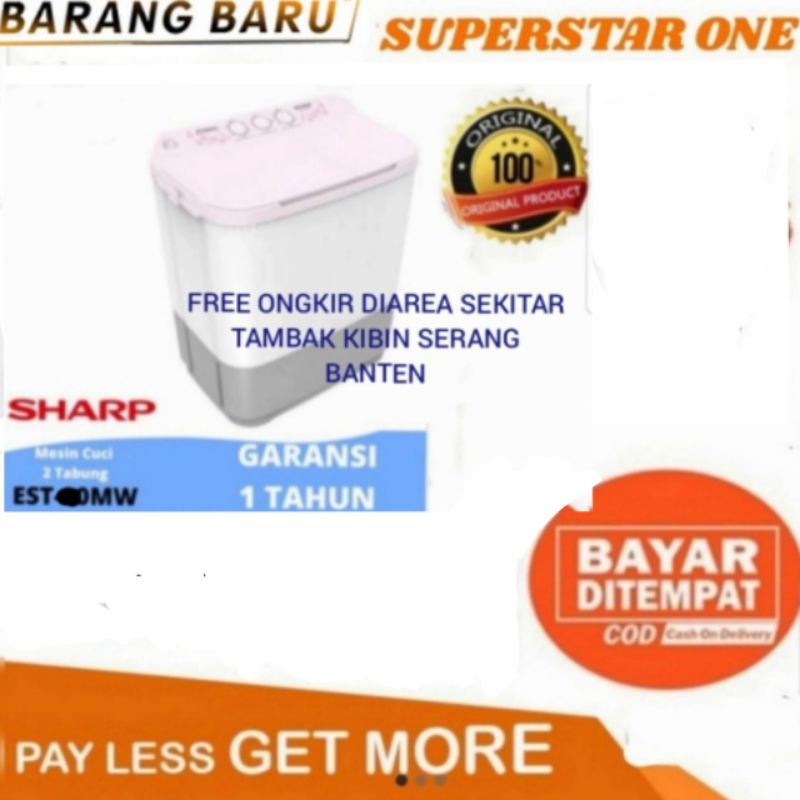 Jual Mesin cuci Sharp ES T80 MW 2 Tabung 7 kg / mesin cuci Sharp 80 MW ...