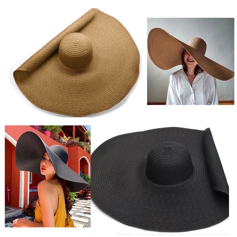 Jual Big Hat topi pantai lebar Wide Straw Hat big hat Bali topi lebar ...