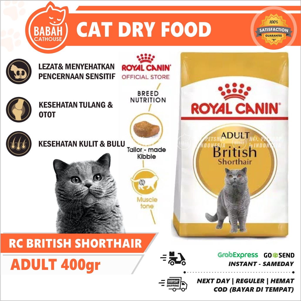 Jual RC BRITISH SHORTHAIR ADULT 400gr Royal Canin British Short Hair ...