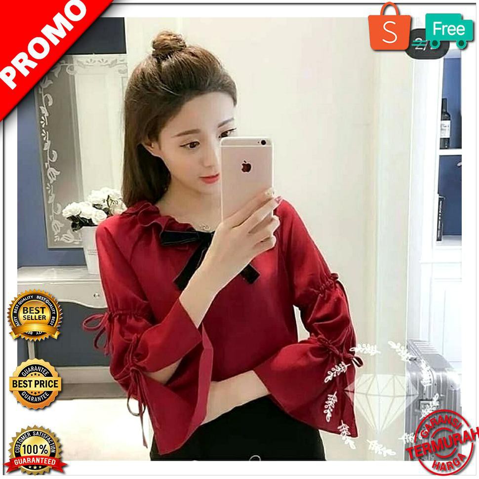 blouse pendek seksi warna merah - Brian Avery