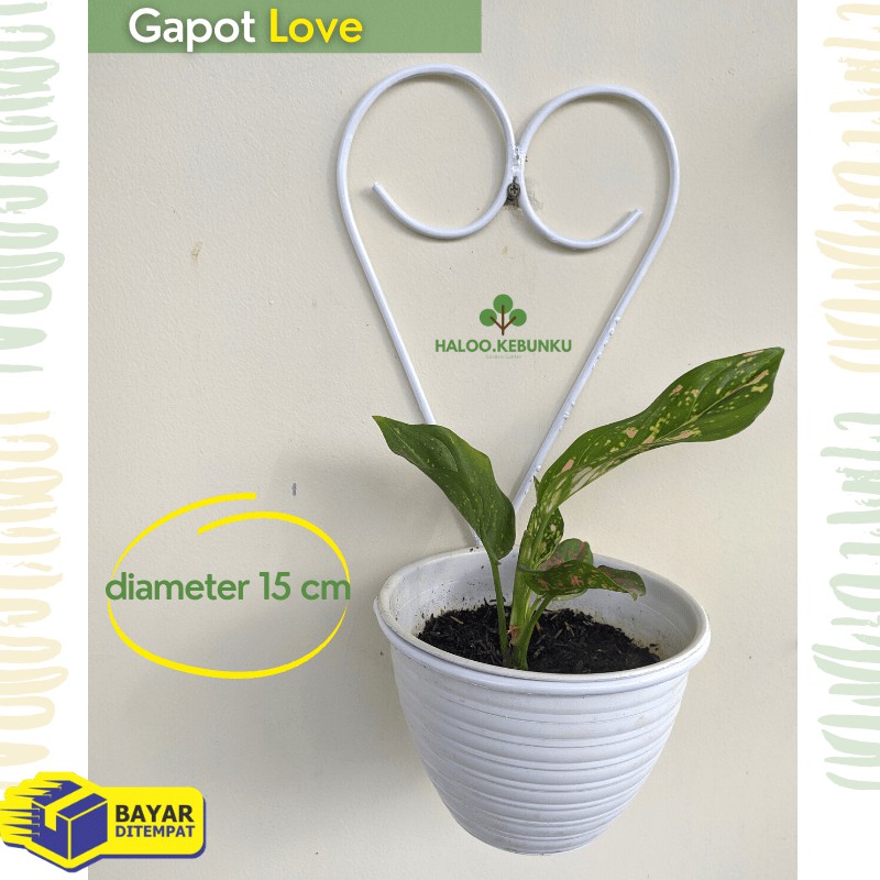 Jual Gantungan Pot model Love diameter 15 Standing Pot Unik minimalis ...