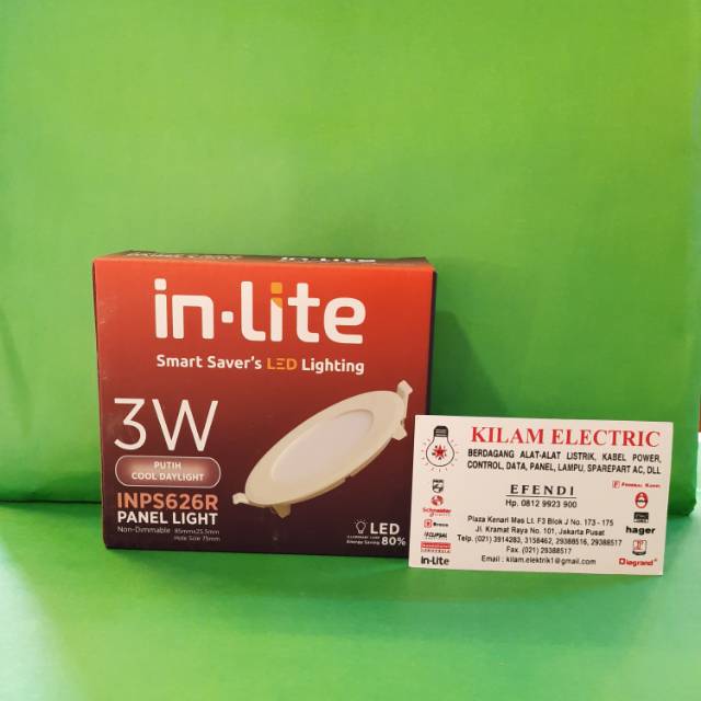 Jual Lampu downlight DL panel LED inbow 3w 3 w 3 watt INLITE IN-LITE ...