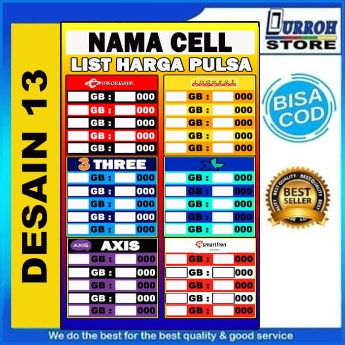 Jual Spanduk Banner Tabel Harga Pulsa Konter - Bisa Tulis Sendiri #2 ...