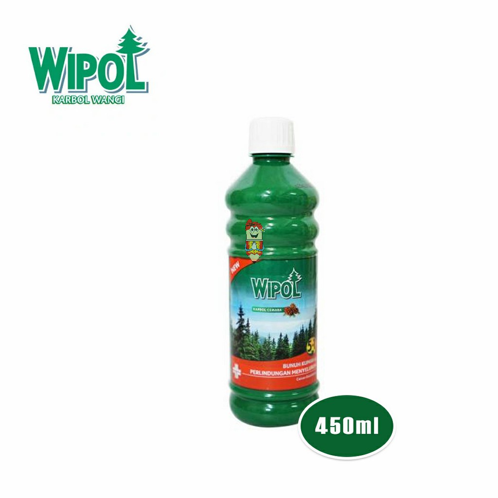 Jual Pembersih lantai Wipol Karbol Classic Pine Botol 450ml | Shopee ...