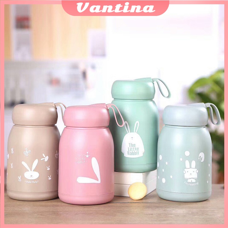 Jual Botol minum Kaca Bening Termos motif rabbit/ gelas kaca vacumm ...