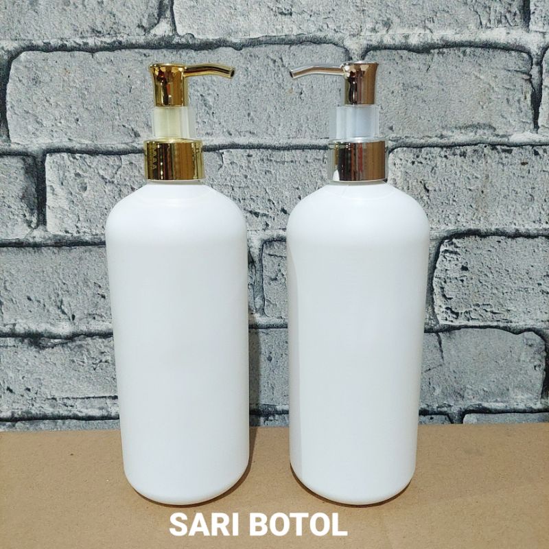 Jual BOTOL PUMP 500ML HDPE / BOTOL HDPE 500ML TUTUP PUMP CLIP OIL LUXURY | Shopee Indonesia