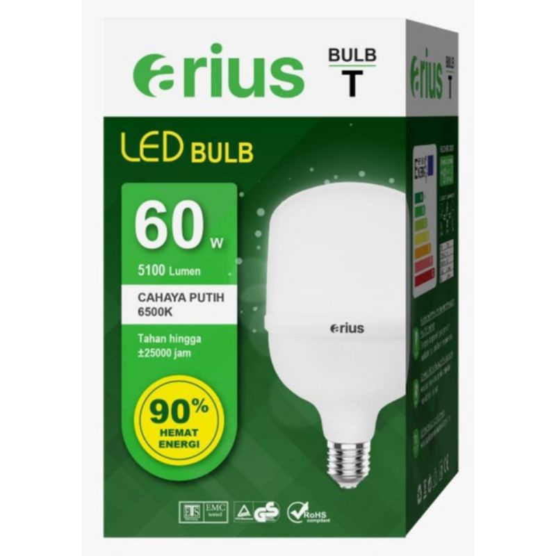 Jual LAMPU LED ARIUS 60 WATT GARANSI 1 TAHUN, NYALA PUTIH, SNI | Shopee Indonesia