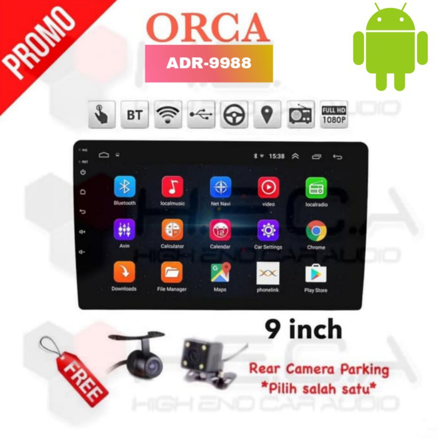 Jual ORCA ADR-9988 Android 9" Head Unit Double Din ADR 9988 Tape + Cam ...