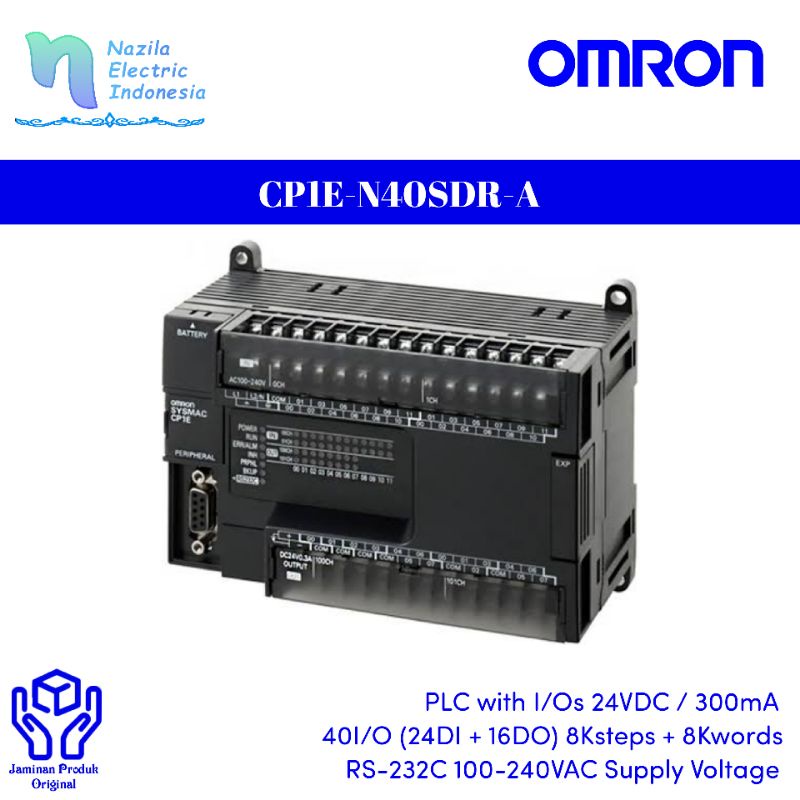 Jual Omron PLC CP1E-N40SDR-A 40 I/O CP1EN40SDRA / N40SDRA Original | Shopee Indonesia