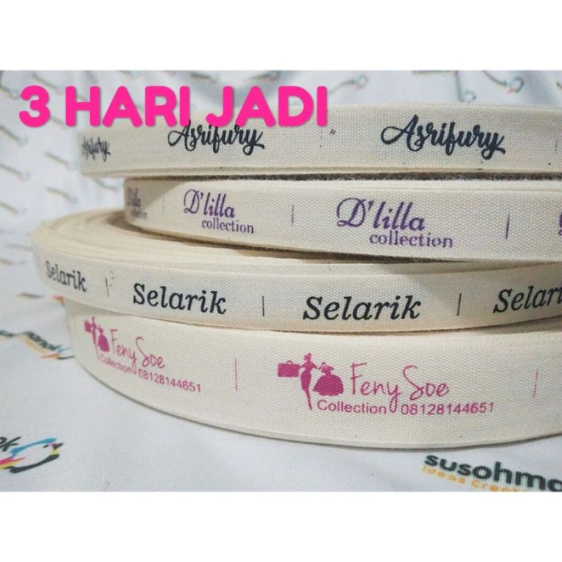 Jual [Min 200 pcs] Label Katun / Label Hijab / Label baju / Label ...