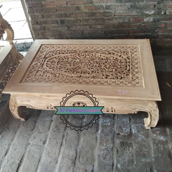 Jual Meja tamu ukir Jepara kayu jati mentahan - meja kopi lesehan antik ...