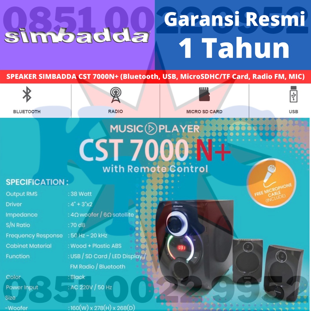 Jual SPEAKER BLUETOOTH SIMBADDA CST 7000N+ CST7000 + MIC | Shopee Indonesia
