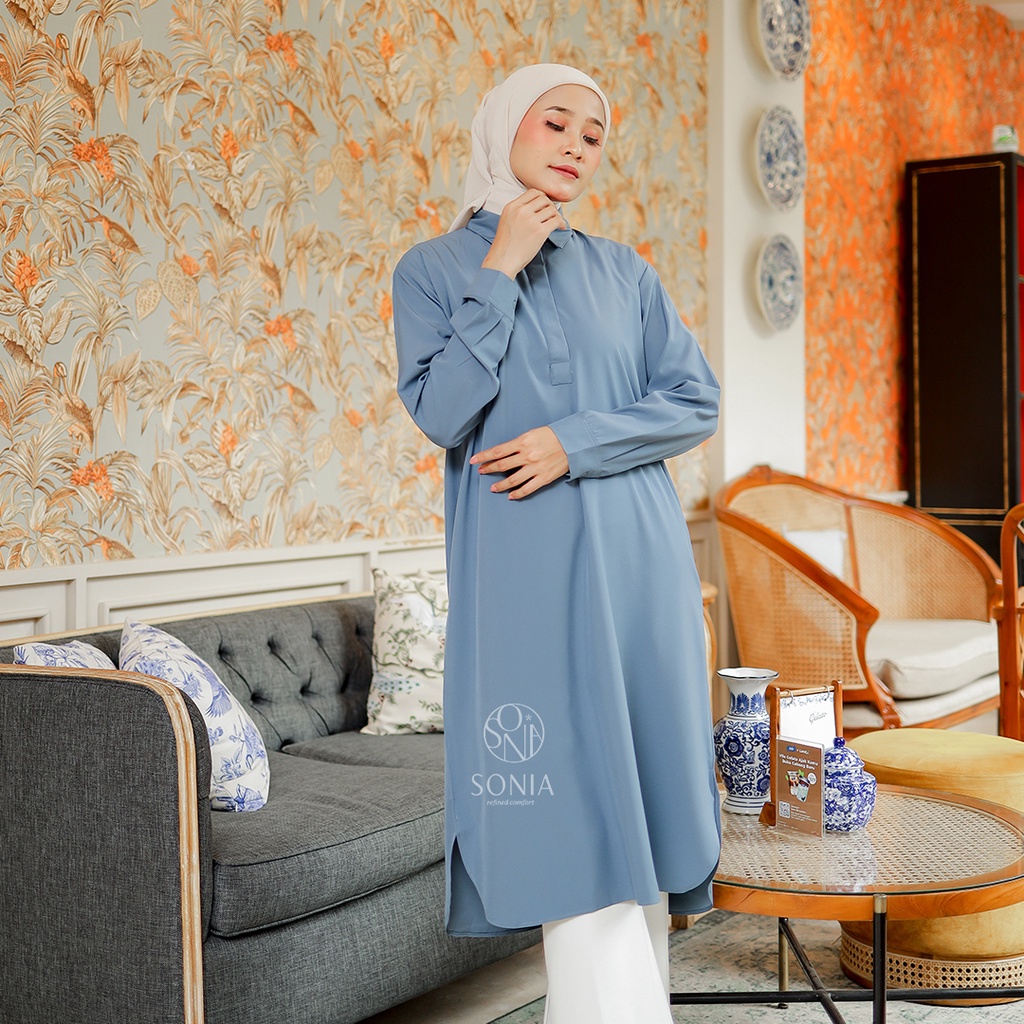 Jual Molvee Basic Tunik Premium Wanita B2303 / Tunik Midi Polos Wanita / Atasan Tunik Wanita ...