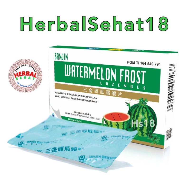 Jual Sanjin Watermelon Frost Lozonges 1 Box / Panas Dalam / Permen ...