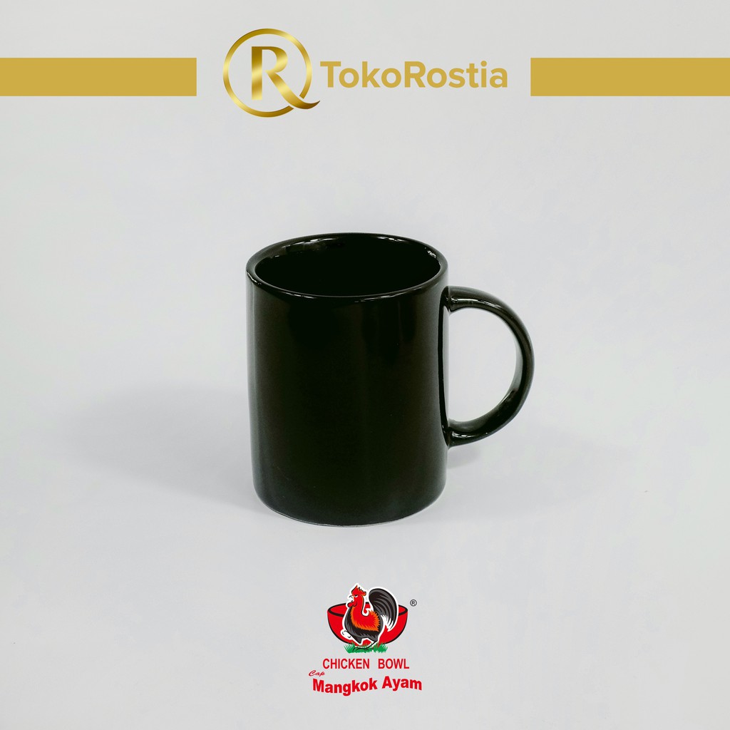 Gelas Mug Cangkir Keramik 11oz 300ml Hitam Polos | Shopee Indonesia
