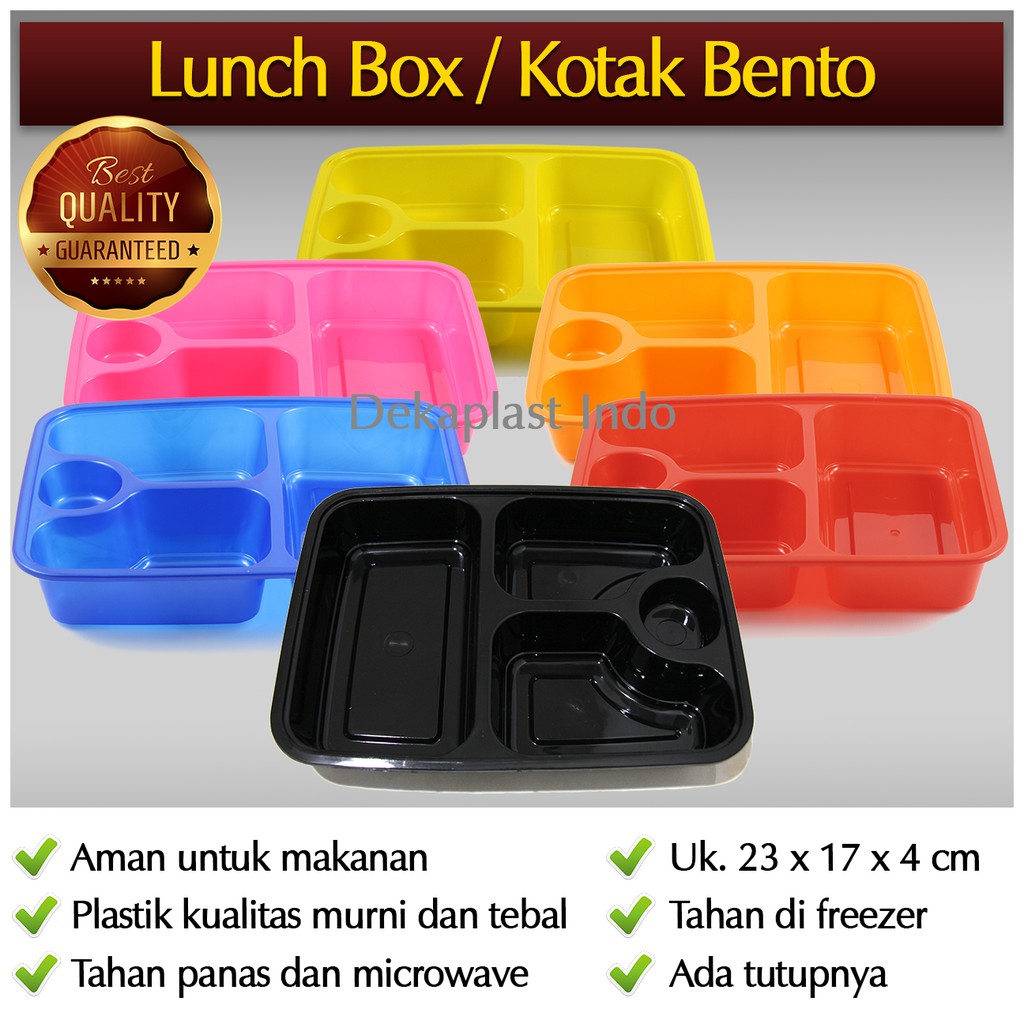 Jual Lunch Box / Bento Box / Tempat Makan Plastik / Kotak Bento Sekat 4 ...