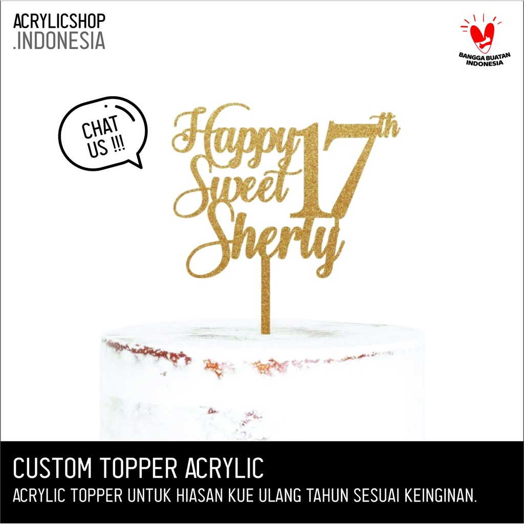 Jual Topper Acrylic Custom / Custom Topper Akrilik / Cake Topper Kue ...