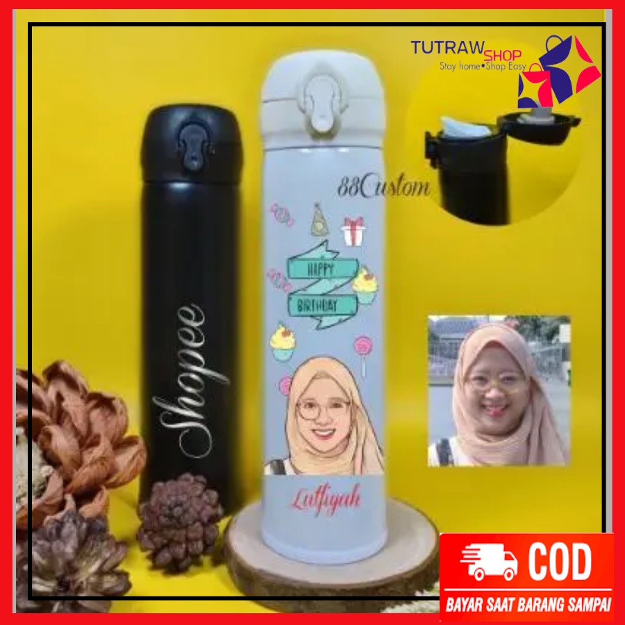 Jual Tumbler Custom LED Themperature Tumblr Botol Air Minum Stainless ...