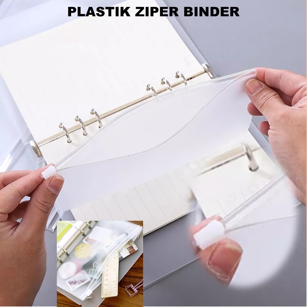 Jual Zipper Pouch Binder A6 Ring 6 Pembatas Buku Plastik Binder Divider ...
