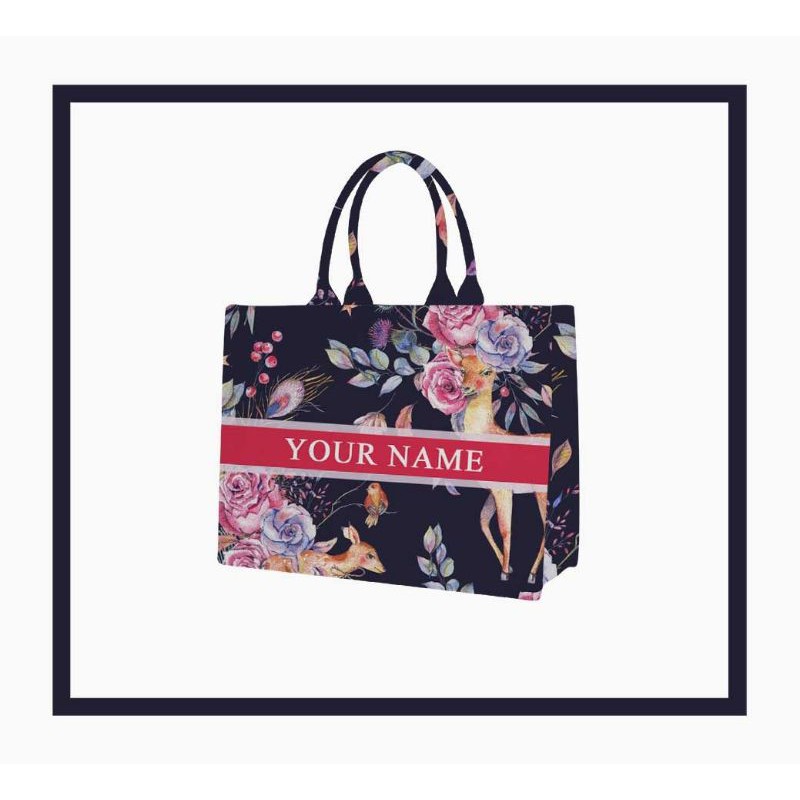 Jual Tas Custom Print Motif Rusa Warna Dasar Ungu | Shopee Indonesia