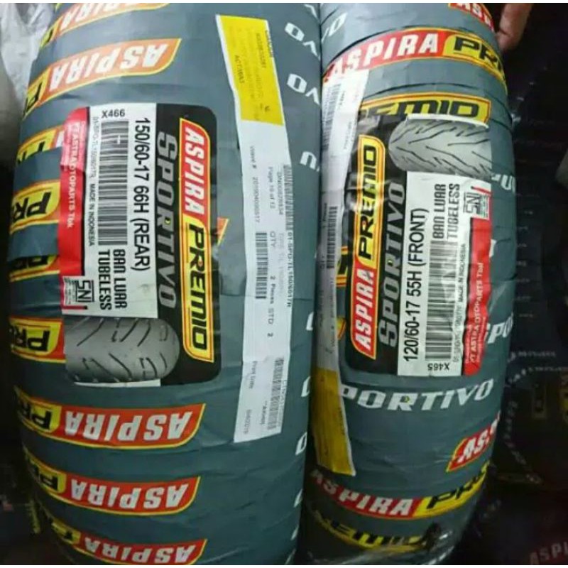 Jual Paket Ban Apira Premio Sportivo 120 60 & 150 60 ring 17 ban motor CBR Ninja Vixion R25 R15 ...