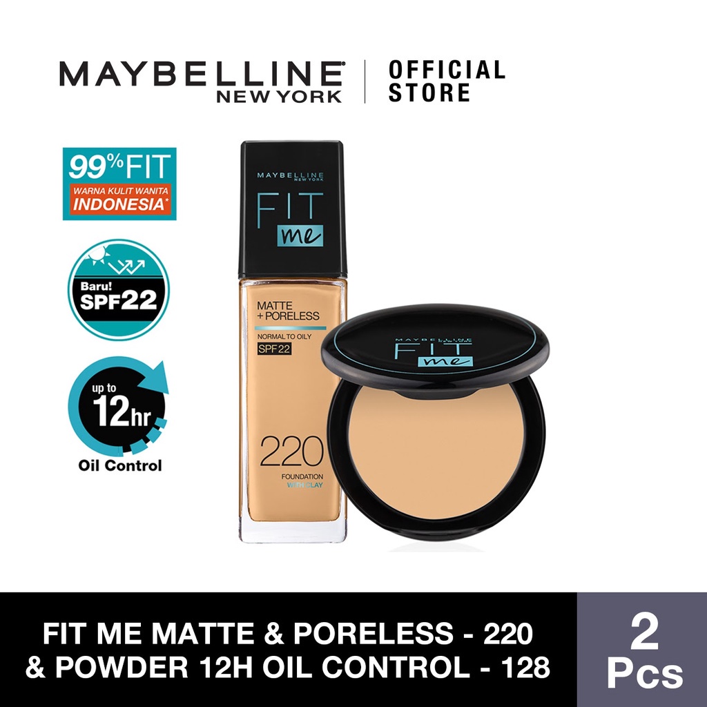 Jual Maybelline Fit Me Matte & Poreless Foundation [ 220 Natural Beige ...