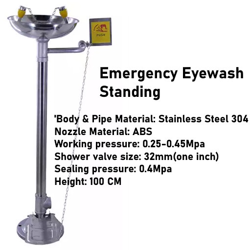 Jual Emergency standing eyewash station, pedestal mounted, stand eye ...