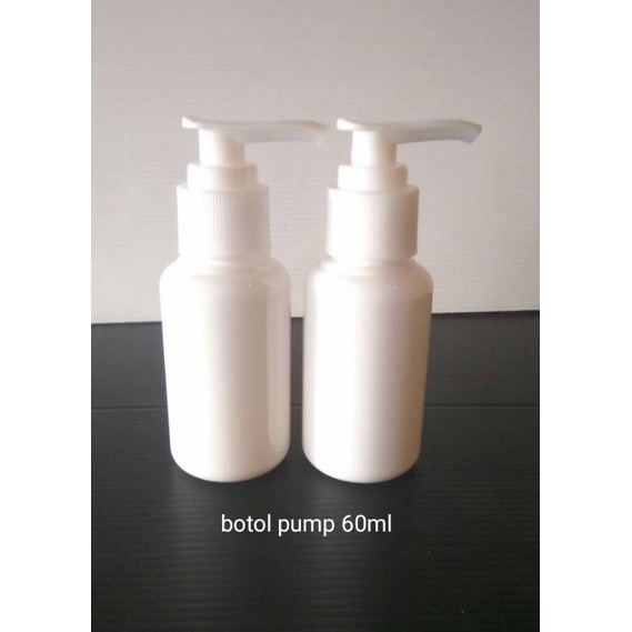 Jual Botol kosong PUMP(pencet) 60ml tubular putih | Shopee Indonesia