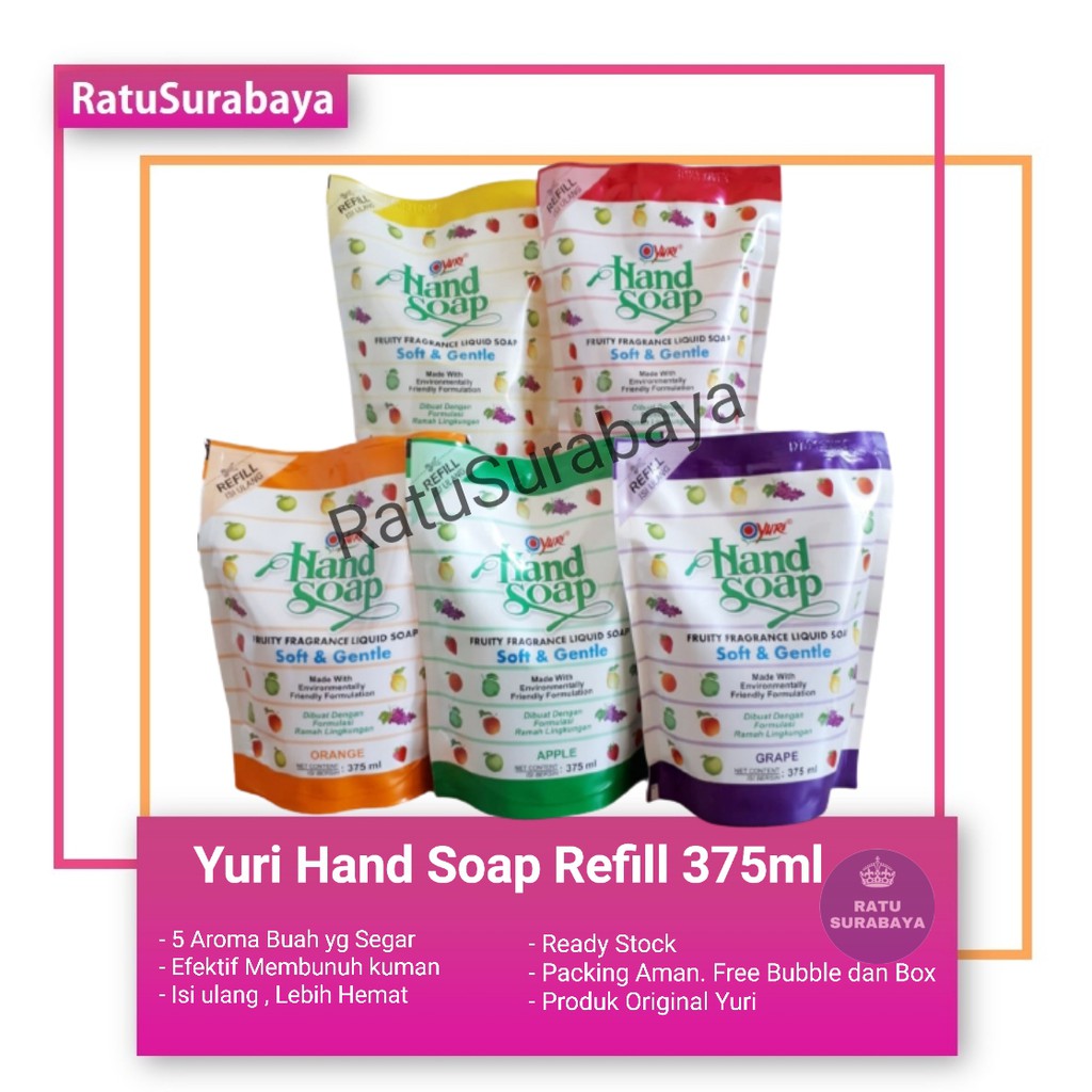 Jual Sabun Cuci Tangan Kertas Hand Wash Yuri Soap Refill 375ml ...
